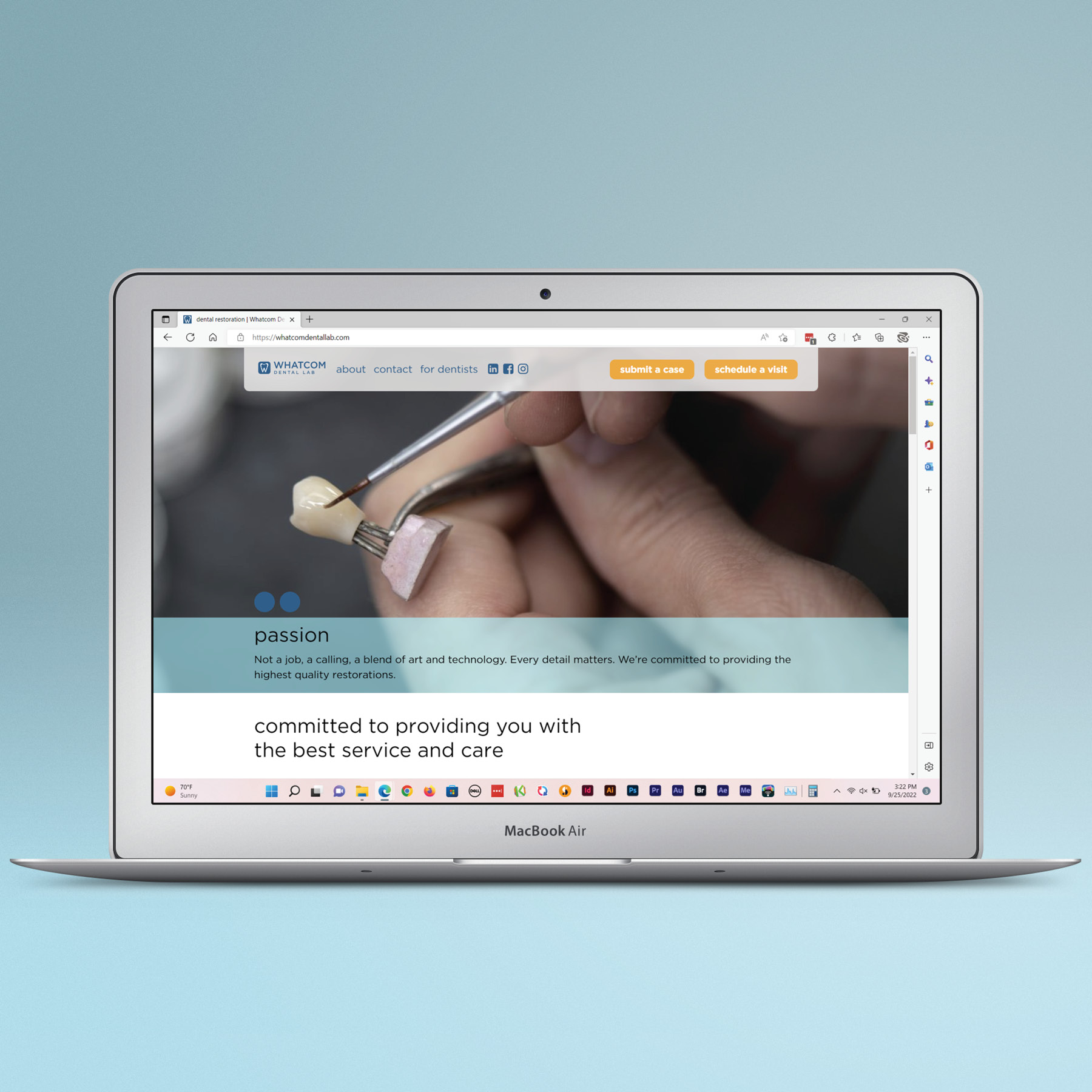 Whatcom Dental Lab website design by Shew Design